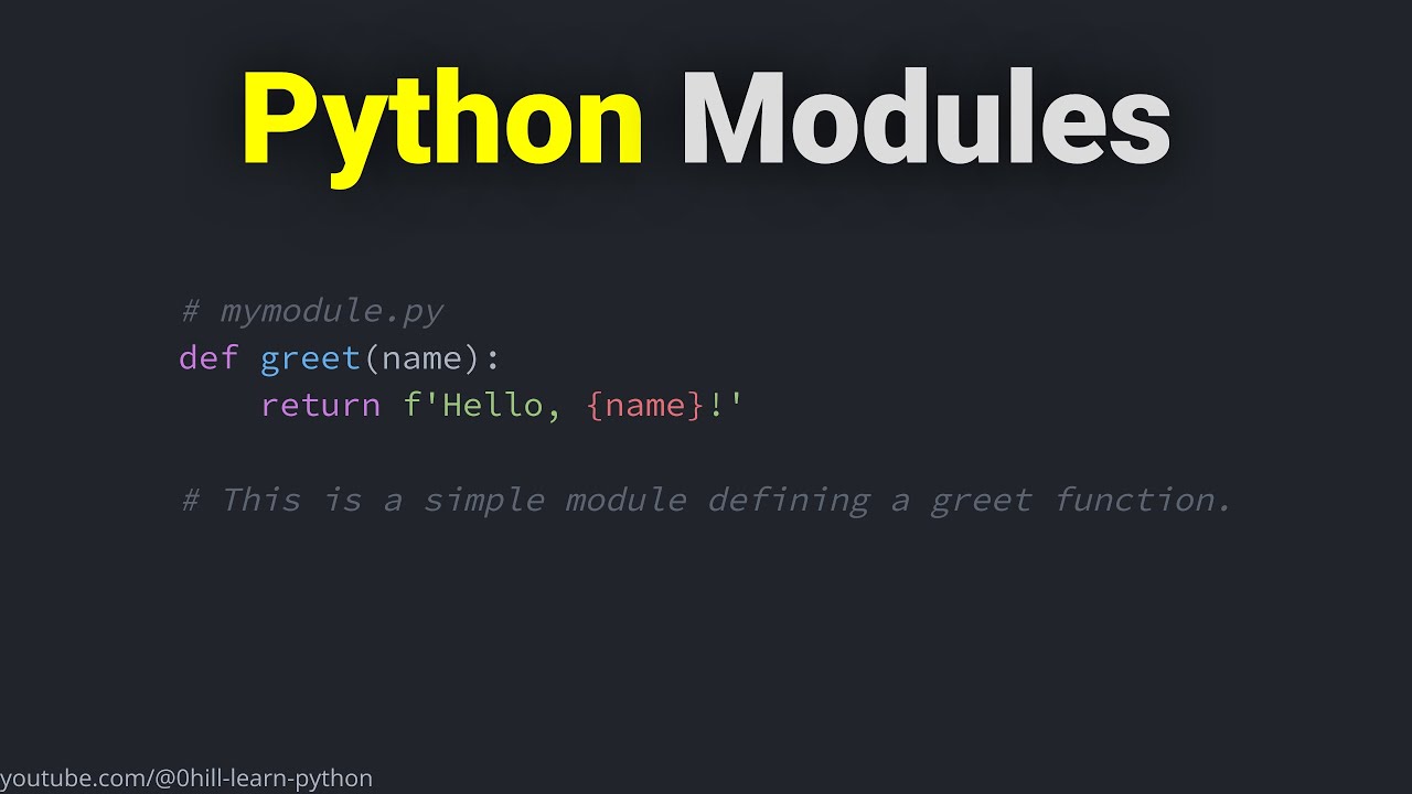 Modules in the Python Programming Language
