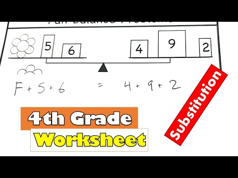 4th Grade Math - Basic Substitution Worksheet | Pre Pre-Algebra