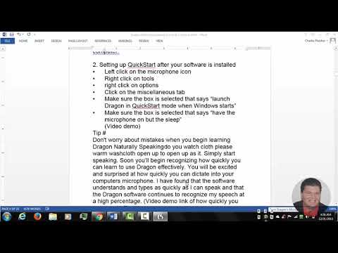 How to set up Dragon Naturally Speaking in Sleep Mode