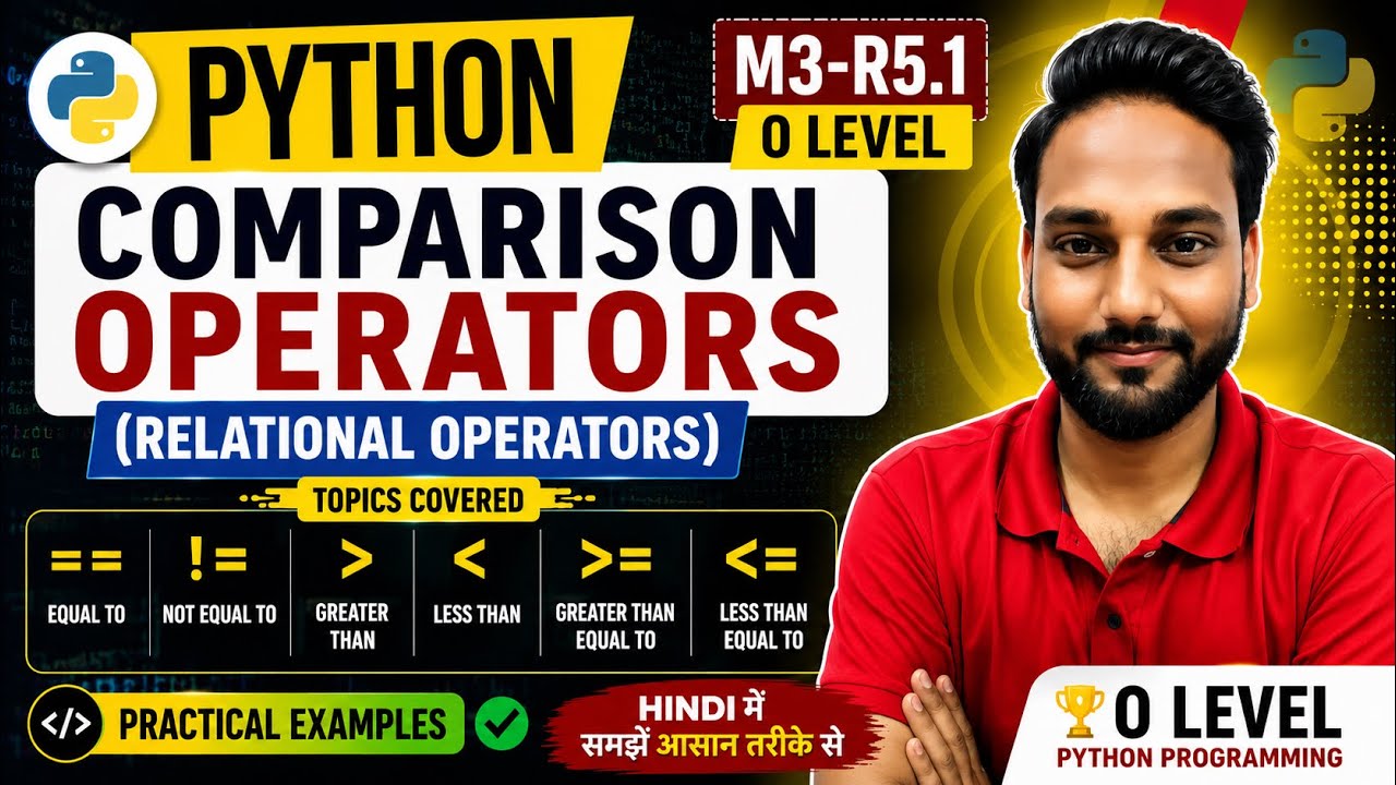 Python Comparison Operators Explained with Practical | Relational Operators in Python #python