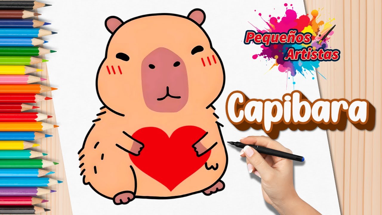 Draw and Color a CAPYBARA ❤️ The Cutest Animal 🐾 Easy Step-by-Step Tutorial for Kids