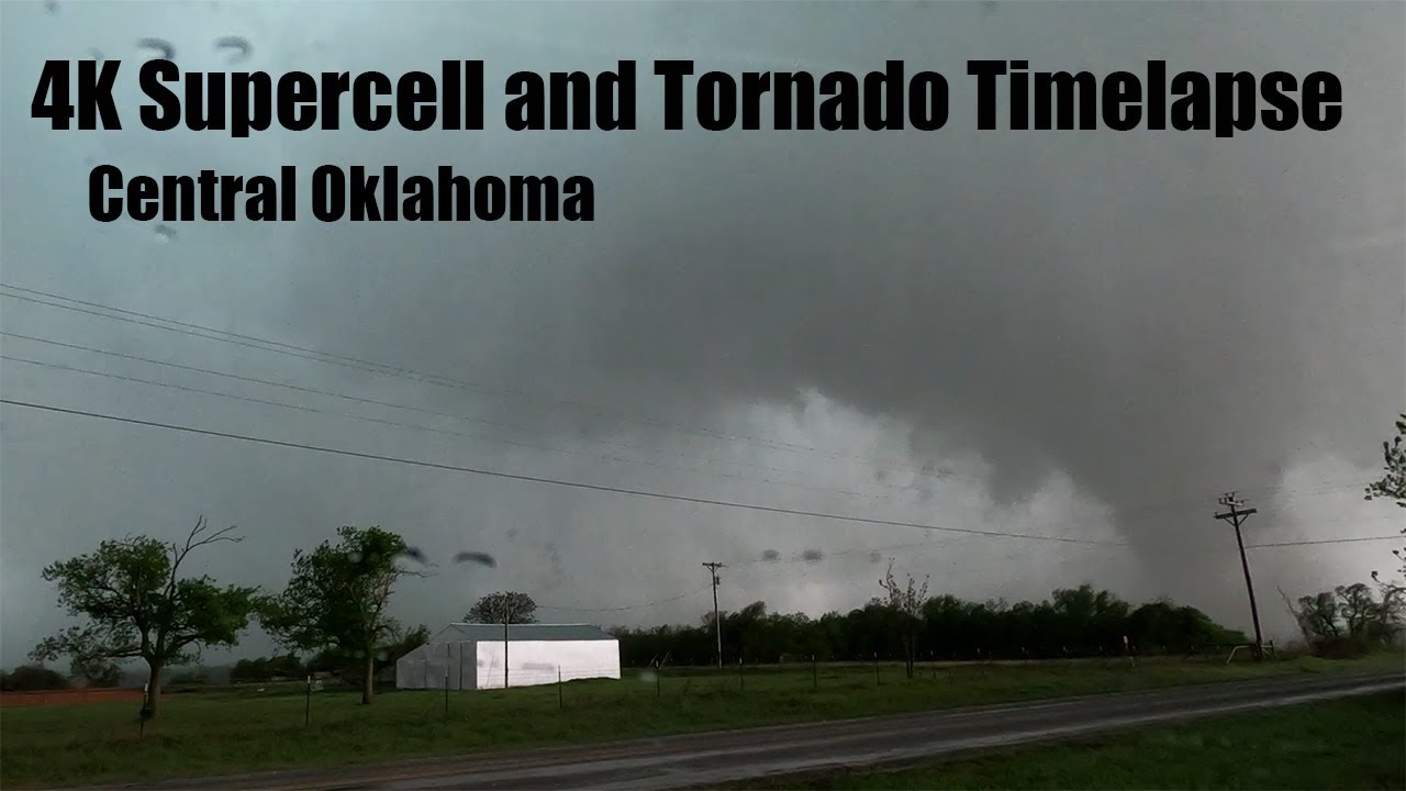 4K Supercell and Cole, Oklahoma Tornado Timelapse