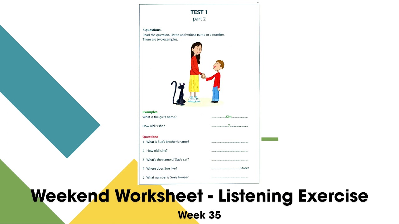 Week 35 - Weekend Worksheet - Listening Exercise