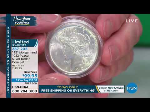 1921 Morgan and 1922 Peace Silver Dollar Coin Set