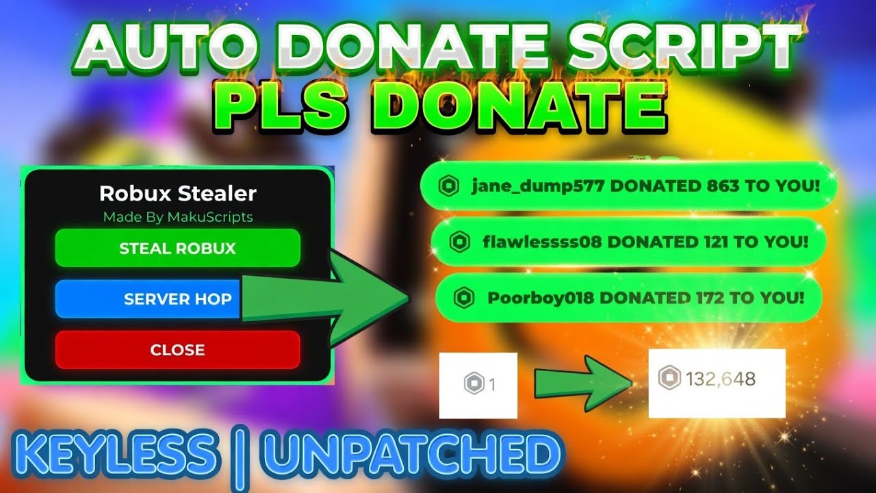[TUTORIAL] Auto Donate Robux Script - Pls Donate Script | BRING ALL, KEYLESS, SAFE