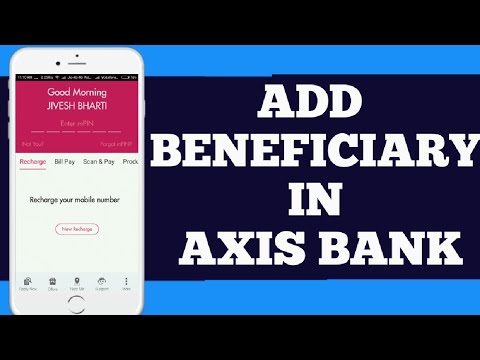 Axis bank add payee in mobile banking || how to add beneficiary in AXIS BANK || hindi ||
