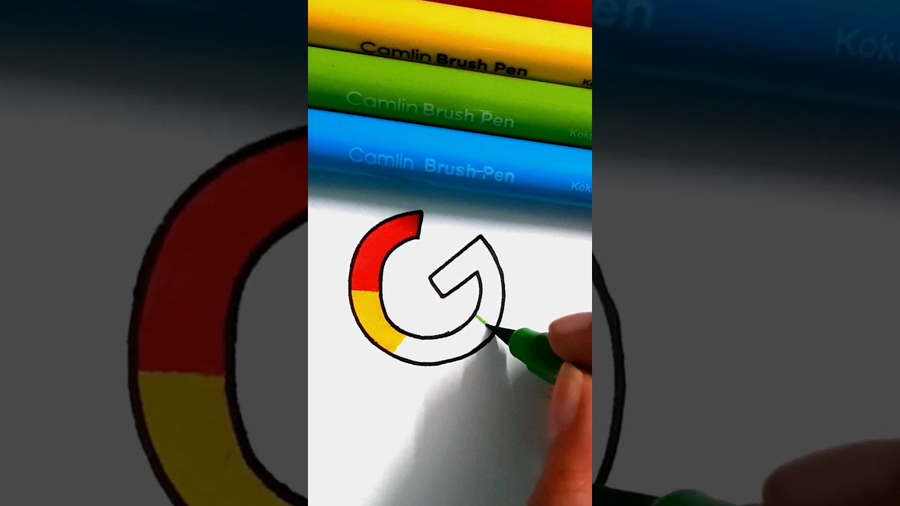 Satisfying Google Logo art  #ytshorts #google #logo #trending #satisfying #background #brushpen #art