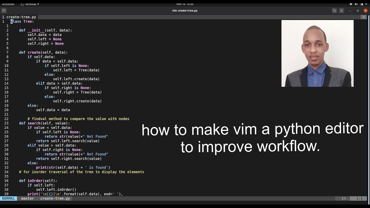 vim customisation for python