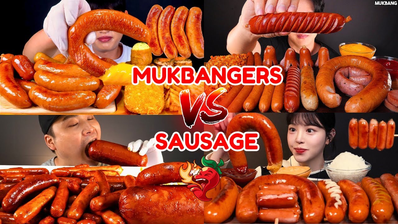 MUKBANGERS EATING JUICY SAUSAGE😍SAUSAGE ASMR MUKBANG || BY SP7SAM