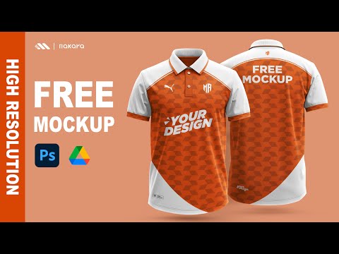 Polo T shirt design mockup template free download PSD file.