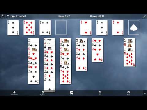 FreeCell Game #291 SOLVED Microsoft Solitaire Collection