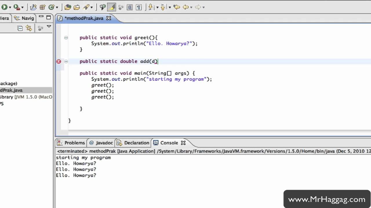 Java Screencast Tutorial 12 - Intro to Methods