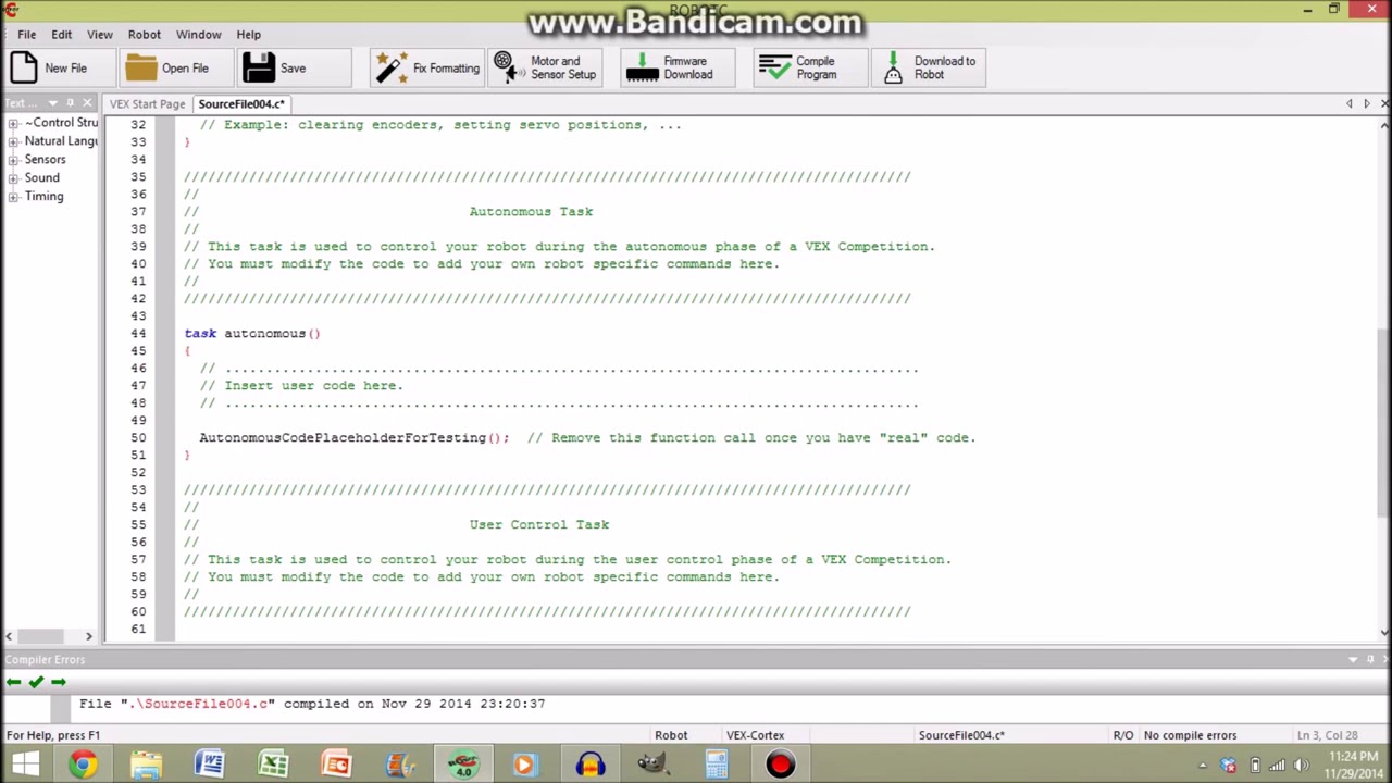 RobotC Programming Tutorial #01  Getting Started & Basic Functions