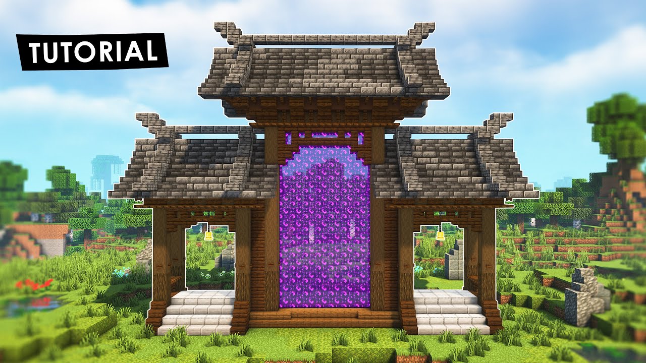 How to Build a Japanese Nether Portal Design - Minecraft Tutorial ...
