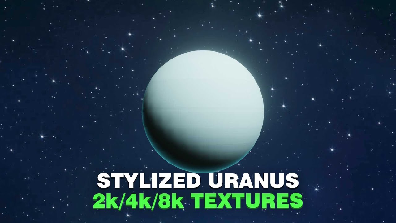 Stylized Planet Uranus 3D Model 2k 4k 8k Textures
