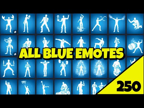 ALL 250 *RARE* RARITY 💙 FORTNITE EMOTES (Blue Fortnite Emotes)