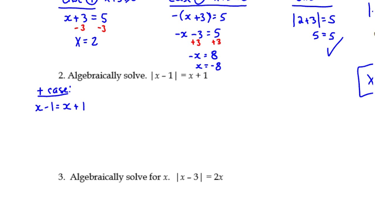 Day 3 7 3 Solving Absolute Value Equations Part 1