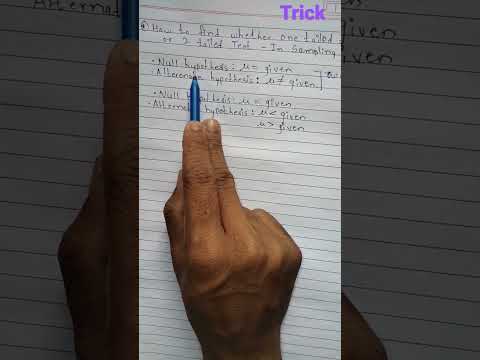 Trick to find whether given problem is one tailed or two tailed?.. #mathstricks #m4 #engineering