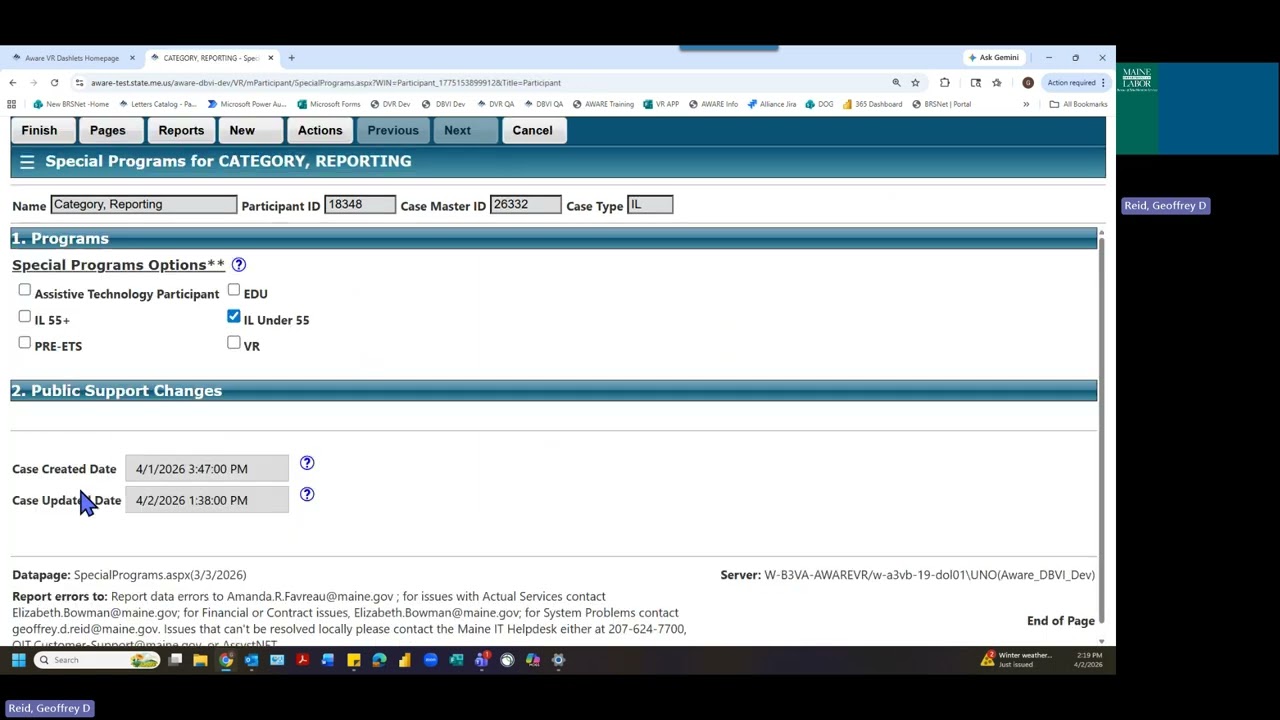 O&M Case Management by Program
