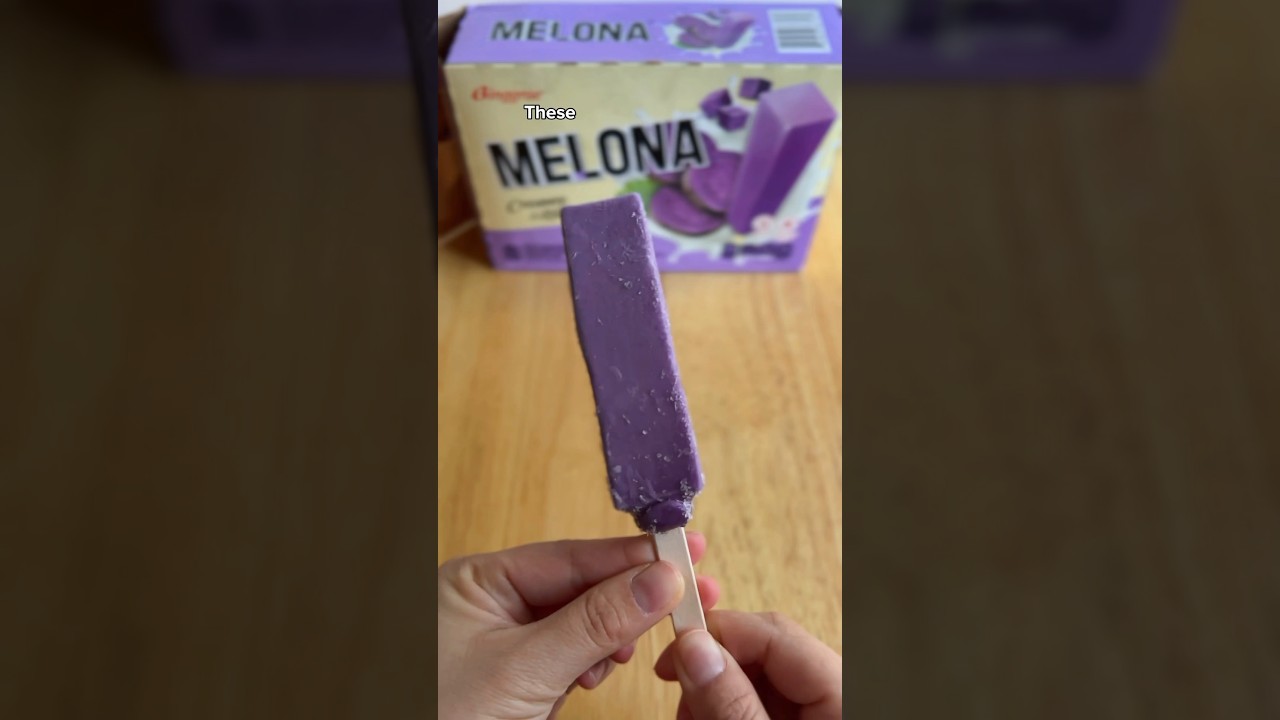 Batangan Melona Rasa UBE?! 💜 #ube #eskrim #pecinta kuliner