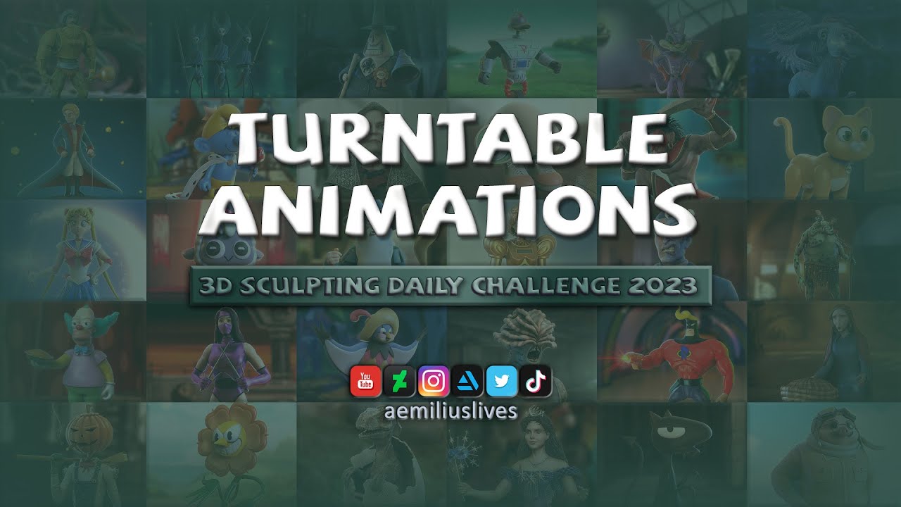 3D-Sculpting Daily Challenge 2023 - Turntable animations