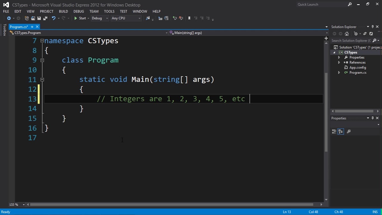 C# TUTORIAL COURSE 6 - THE INTEGER DATATYPE