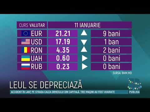 CURS VALUTAR 11 ianuarie: Leul moldovenesc se depreciază în raport cu euro