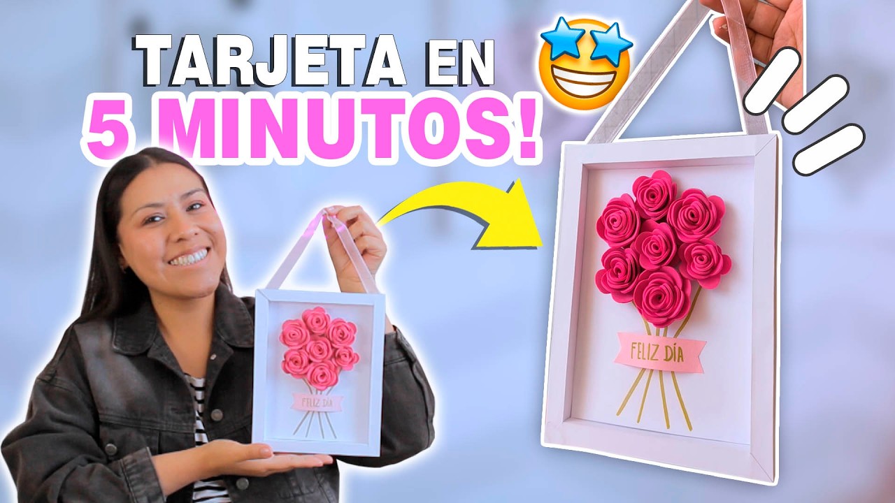 Paper Frame with Flowers 🌸 Gift for Mom in 5 minutes! 😱 | Your Creative Diva