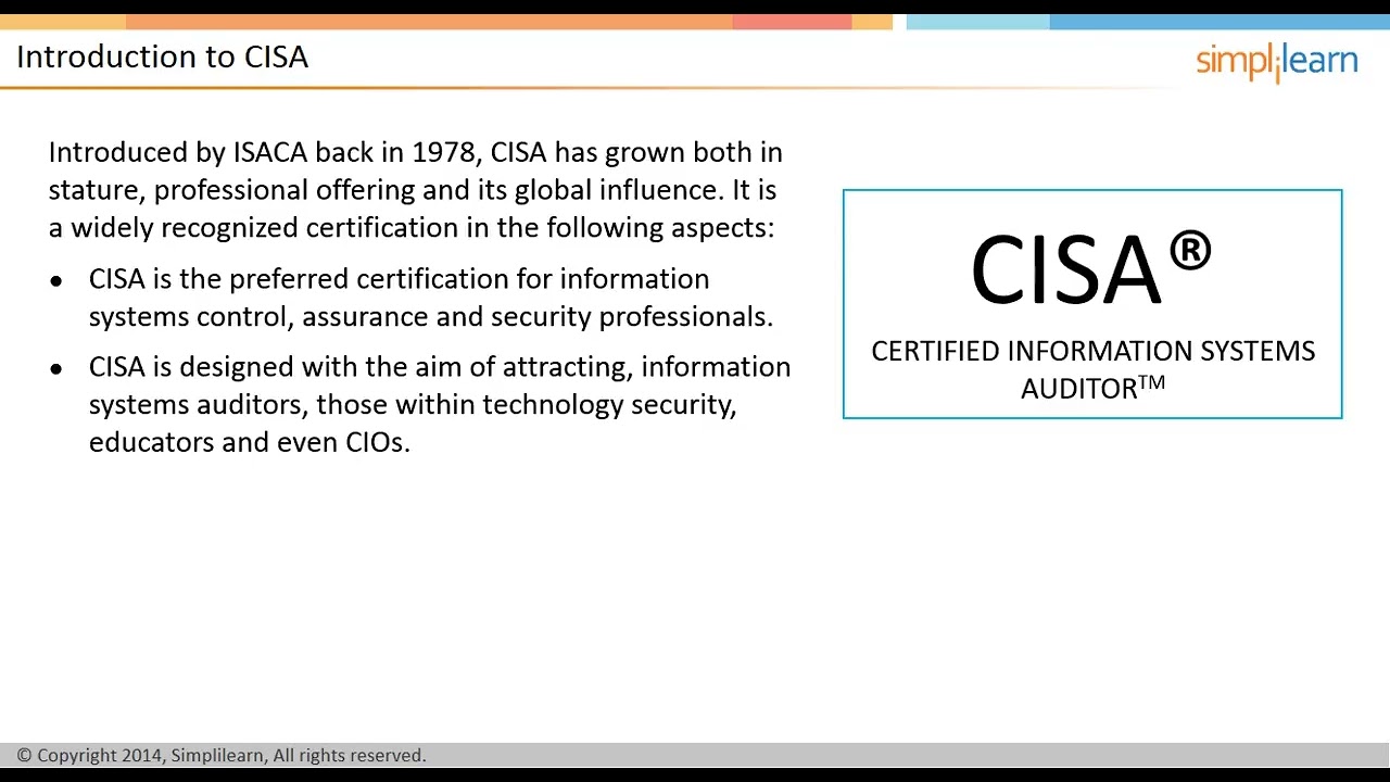 Introduction To CISA Certification Training | Simplilearn