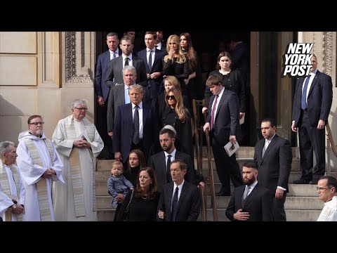Trump family gathers outside St. Ignatius Loyola church for Maryanne Trump Barry's funeral