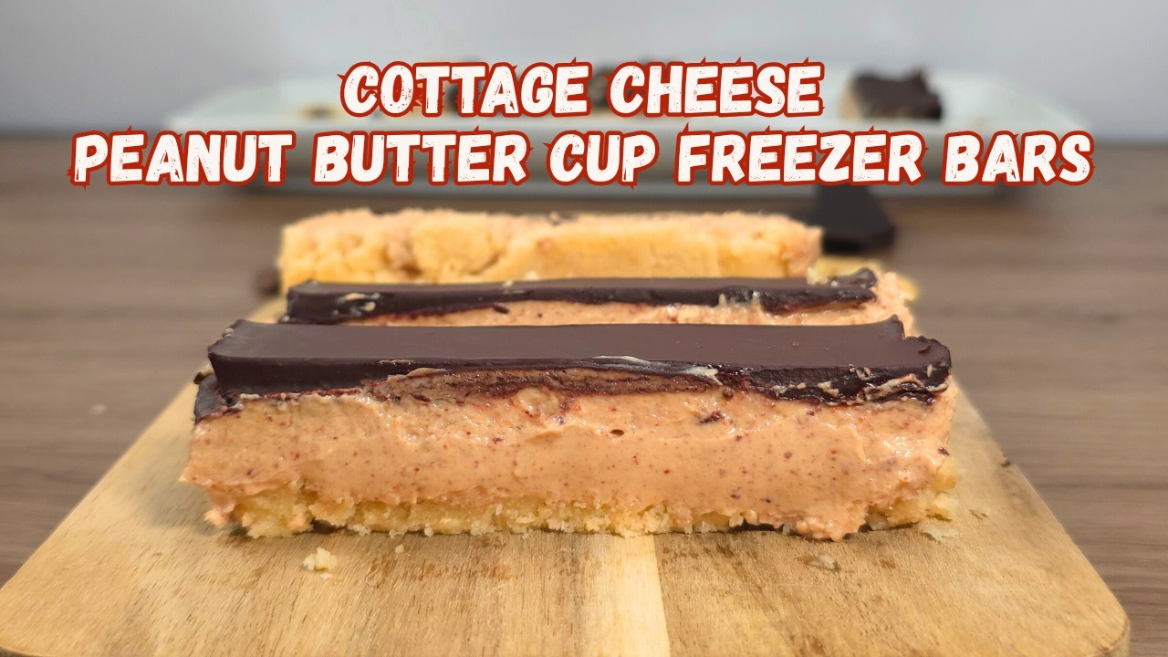 Cottage Cheese Peanut Butter Cup Bars (No Bake, No Protein Powder)
