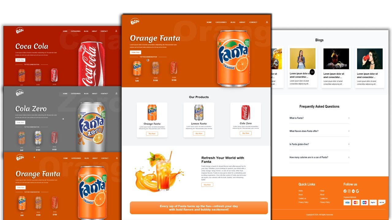 Fanta Landing Page from Scratch with React & Tailwind CSS | Free Source Code