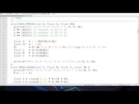 C ++|color picker conversion RGB to CMYK, HSL, HSV, HEX, float