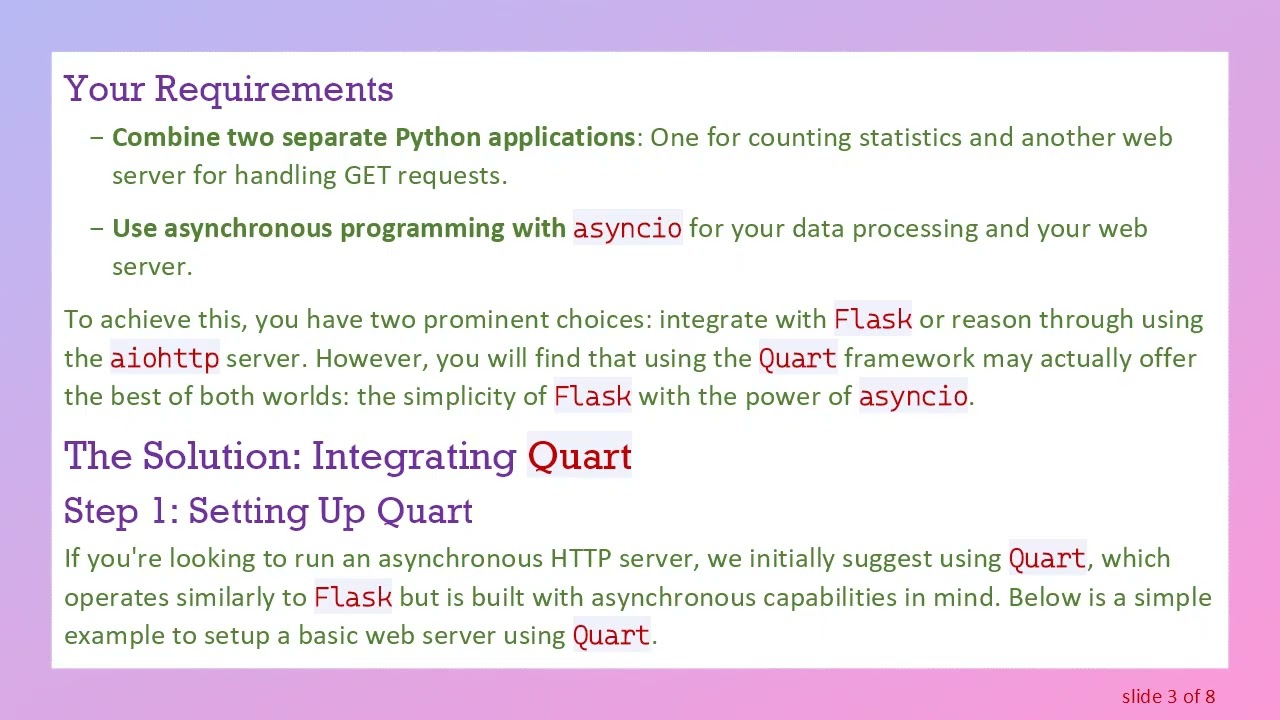 Merging asyncio with Flask or aiohttp: A Guide to Building High-Performance Python Web Applications