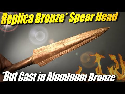 Casting an Aluminum Bronze Replica "Bronze Age" Spear Head in a Vertical Sand Flask