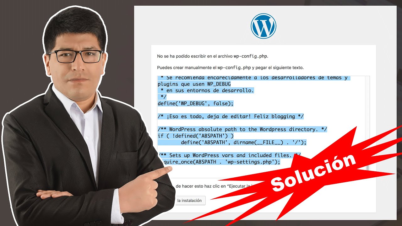 No se ha podido escribir en el archivo wp-config.php 🔴 Solución PASO A PASO