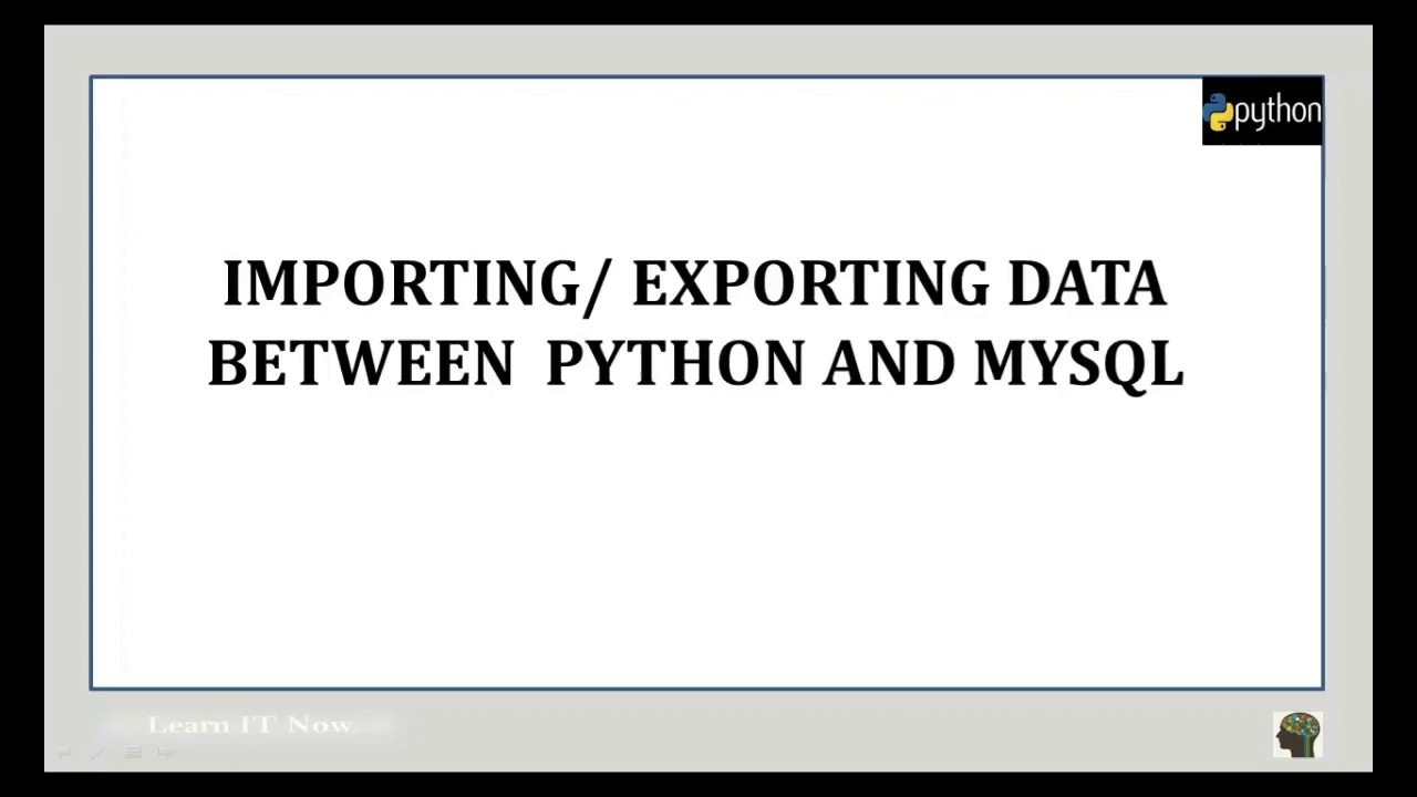 Database Connectivity  Python to MySQL Part 1