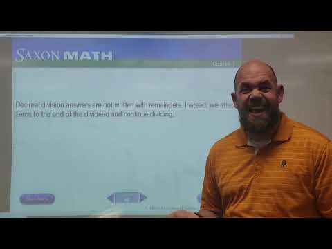 Lesson 45: Dividing a Decimal Number by a Whole Number (Saxon Math, Level 6)