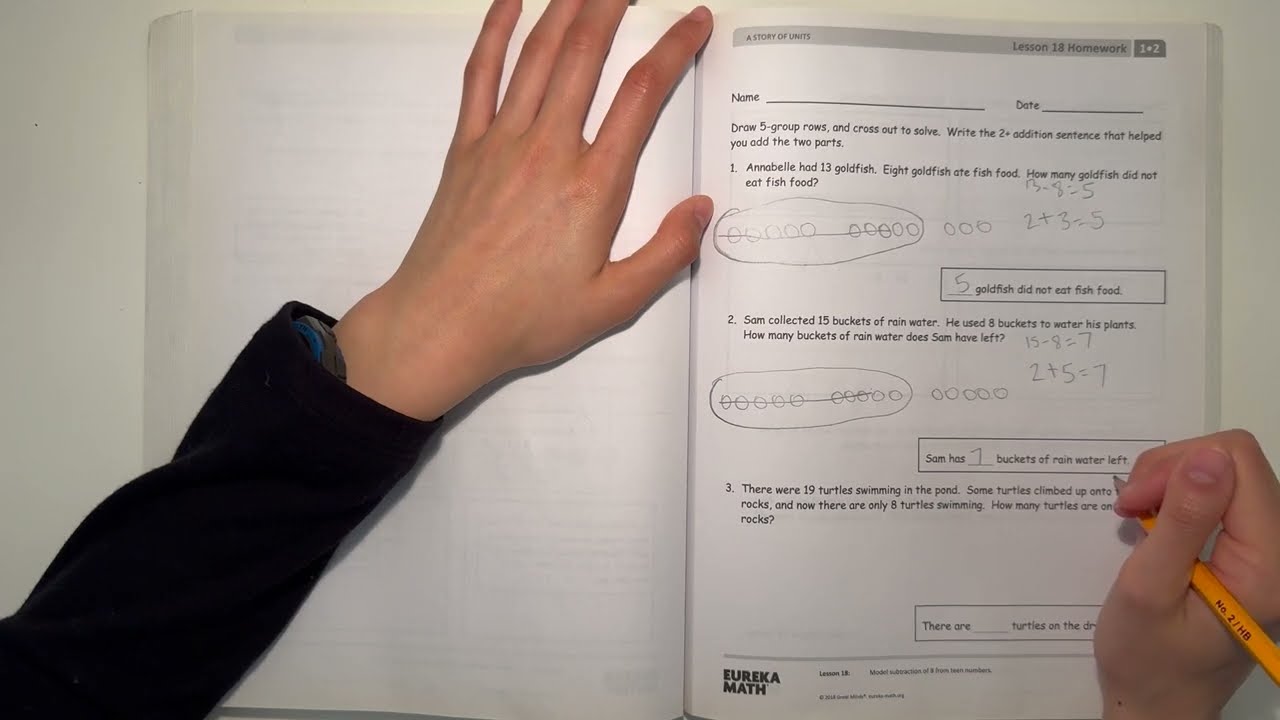 Eureka Math Grade 1 Module 2 Lesson 18 Homework | #mathwithaubrey #answers