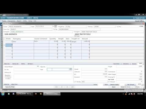 eCount.in : Training Video Of Transport Software Lr Entry