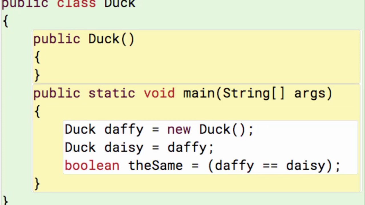 Java Objects 7: Checking if two objects are == (equal-equal)