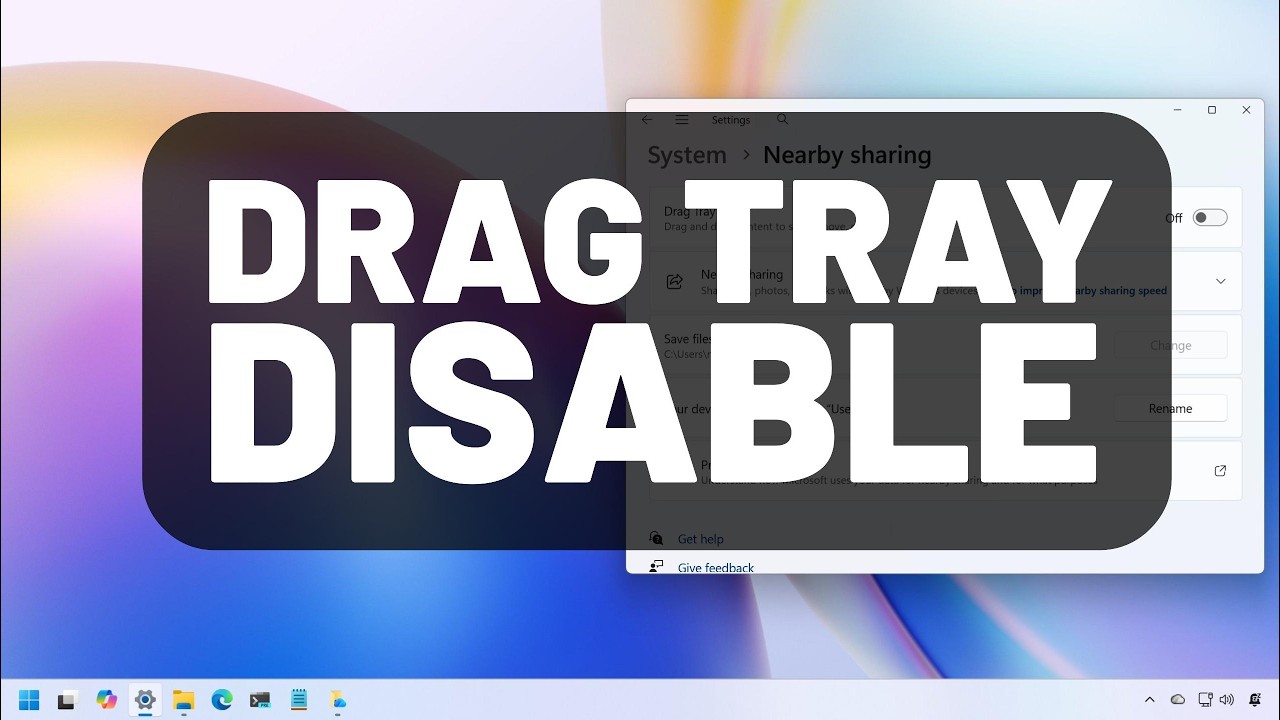 Windows 11: Disable Drag Tray at the Top of the Screen