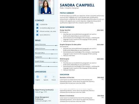 Sample Resume Template For Web Graphic Designer