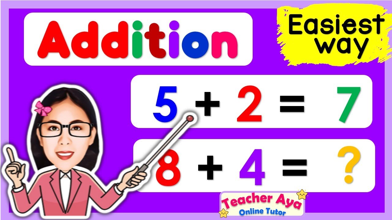 ADDITION - EASIEST WAY FOR KIDS | MATH QUIZ | Learn to Add |Adding numbers |Teacher Aya Online Tutor