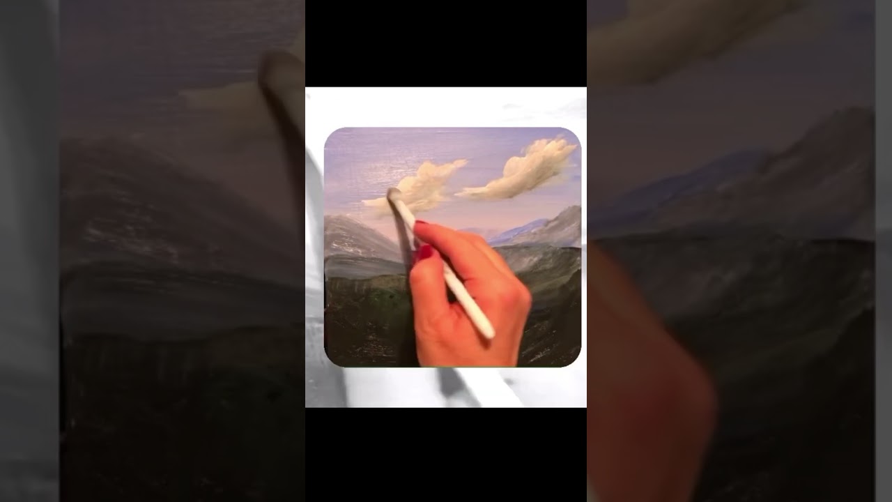 Mountains in the distance acrylic painting #shorts #youtubeshorts #art