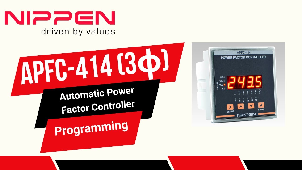 Nippen APFC -3ɸ | Automatic Power Factor Controller | Programming |