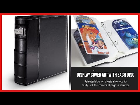 Bellagio-Italia CD/DVD Storage Binder - Black - Leather - 48-Disc Capacity - Storage Organizer