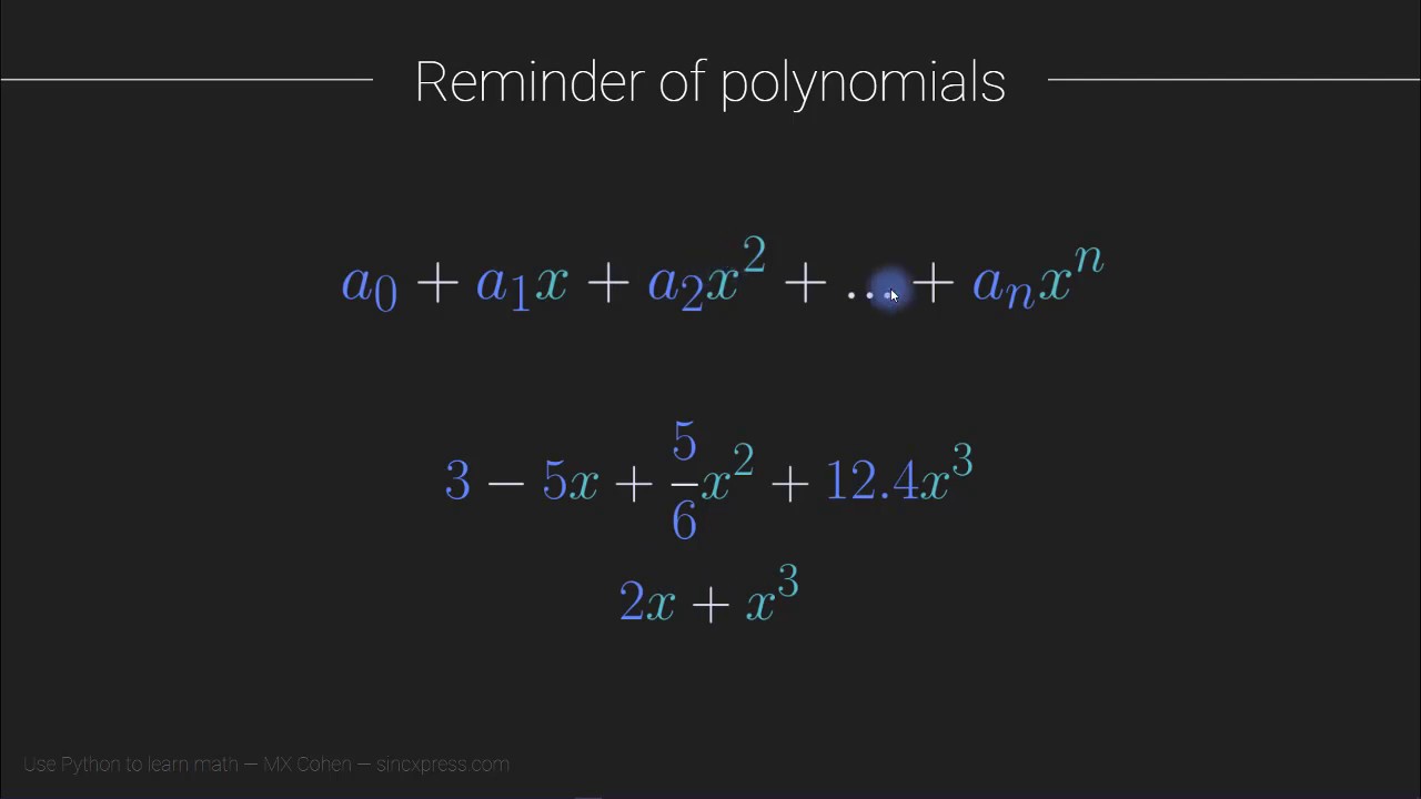 Algebra 1: Adding polynomials in Python