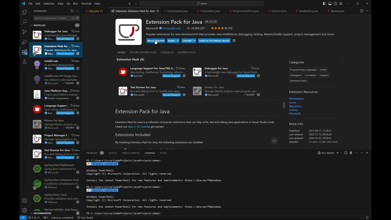 Visual Studio Code Java Extension by  Oracle