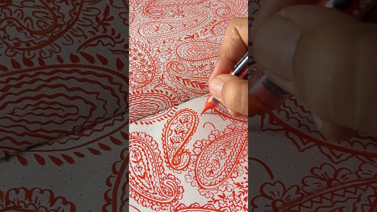 Freehand Paisley drawing 😍 #shorts #pattern #art